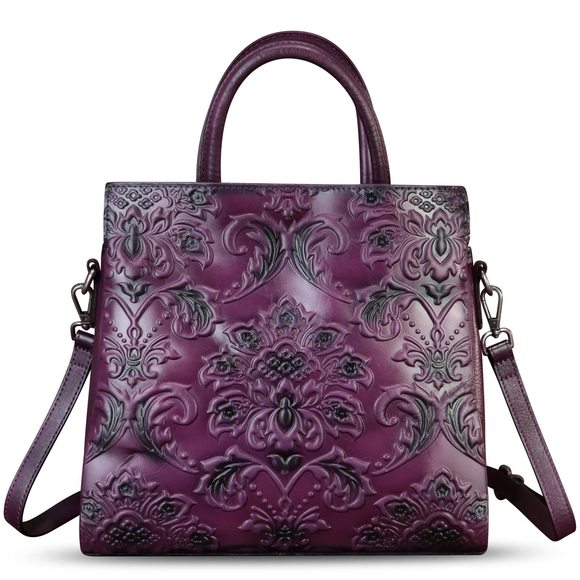 Feigitor | Bags | Elegant Genuine Textured Top Handle Bag For Handmade ...